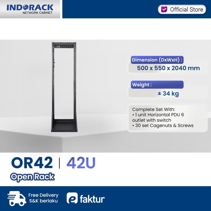 Promo Indorack OR42 Open Rack 42U Rak Server Modem Switch Rack Server ...