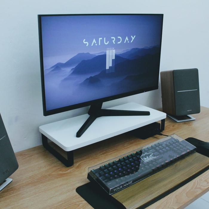 Jual Stand Monitor / Meja Monitor / Stand Laptop / Ready - Putih Di ...