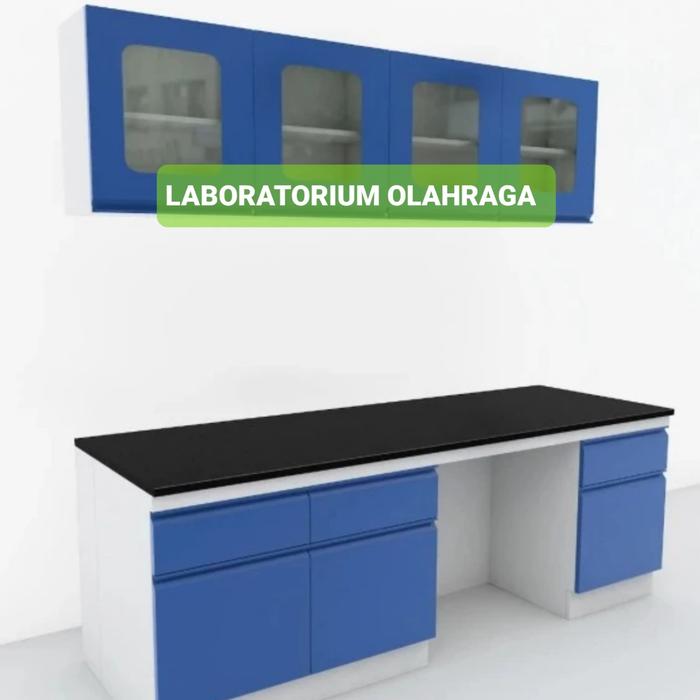 Jual MEJA LABORATORIUM HPL 002 DENGAN WALL BENCH LABORATORIUM LACI ...