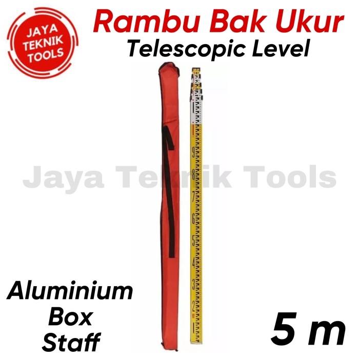 Jual Rambu Bak Ukur 5 meter Aluminium Box Level Staff Mistar Ukur ...