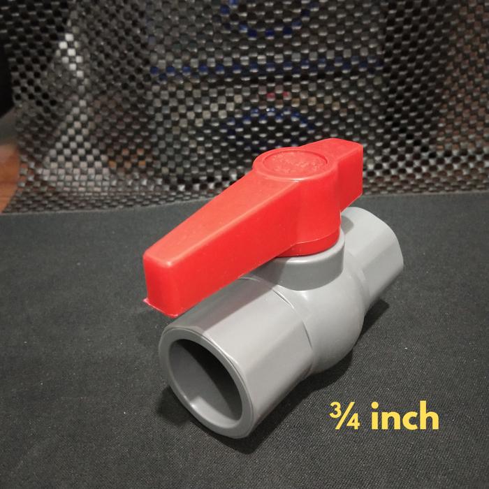Jual Stop Kran / Ball Valve PVC 1/2 inch, 3/4 inch, 1 inch PASS - 3/4 ...