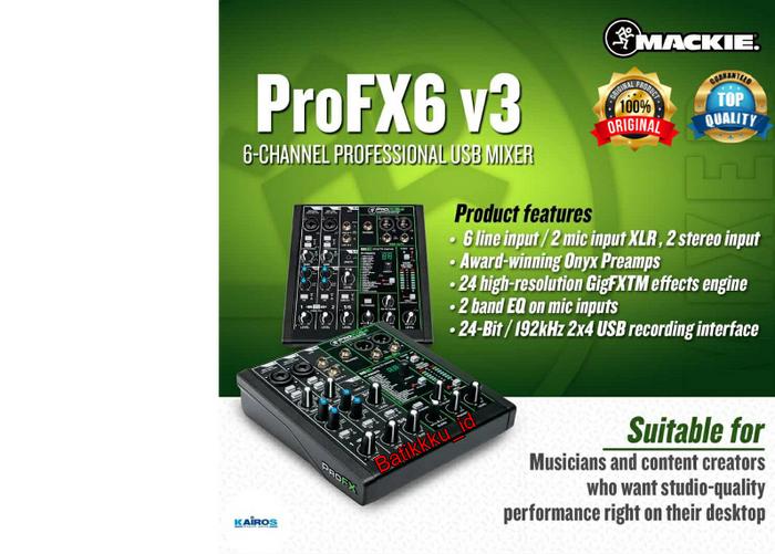 Jual Mixer MACKIE ProFx6V3 ProFx 6 V3 Pro FX6 V3 Original GigfX ...