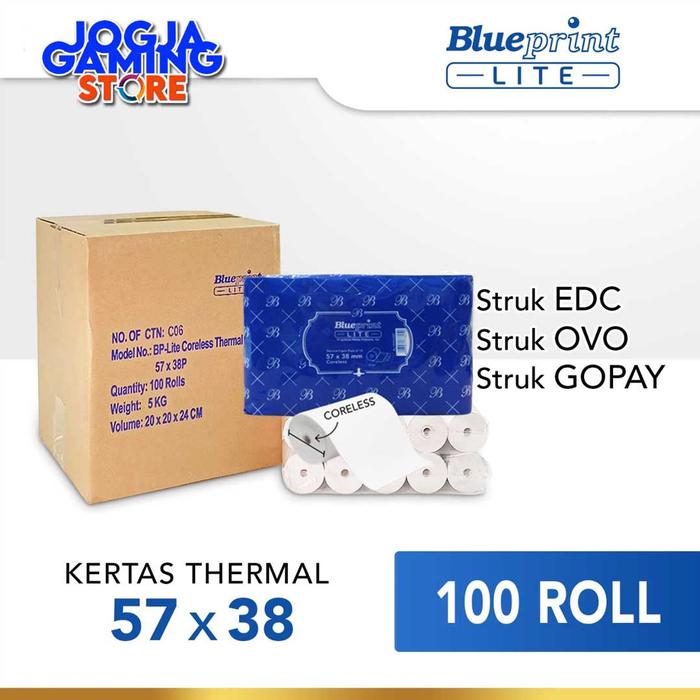 Jual KERTAS THERMAL KASIR STRUK EDC BLUEPRINT Lite 57x38 - 57 x 38 - 1 Dus - Kota Yogyakarta ...