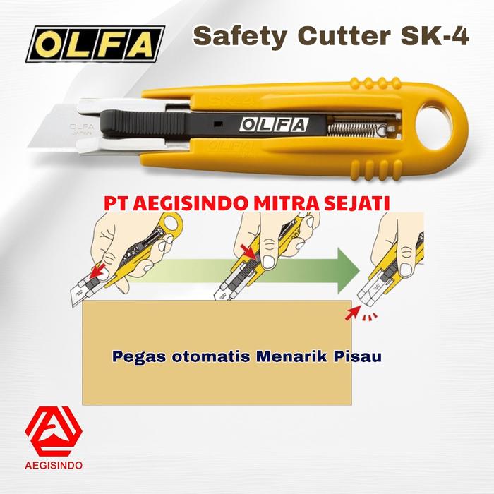 Jual OLFA SAFETY Cutter SK-4 Self Retracting Pisau Ditarik Pegas Otomatis - Kab. Bekasi - PT ...