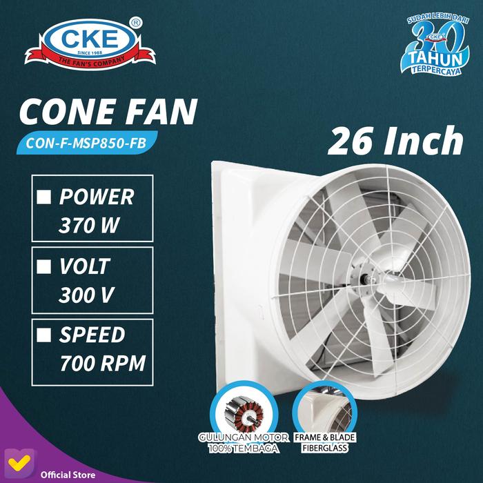 Promo Exhaust Blower Cone Fan 26 Inch Short Cone 380V 0.37KW Kipas ...