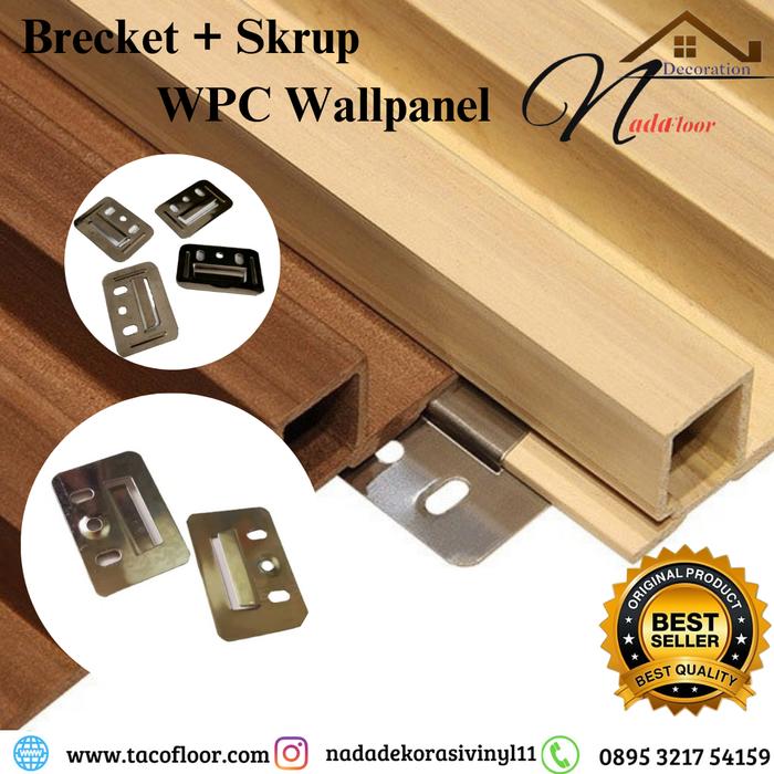 Jual breket klip wpc wallpanel | bracket clip besi wall panel + skrup ...