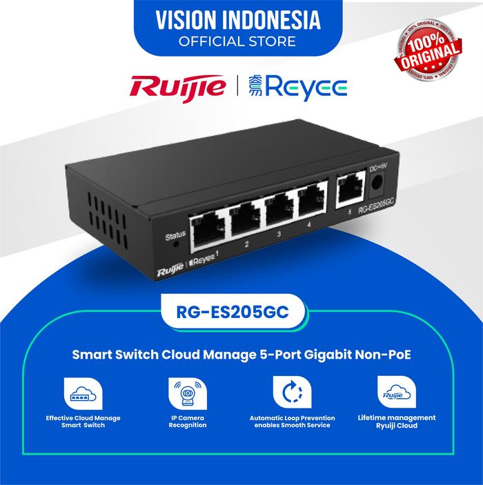 Jual RUIJIE REYEE RG-ES205GC 5-Port Gigabit Smart Cloud Mananged Non-PoE - Jakarta Utara ...