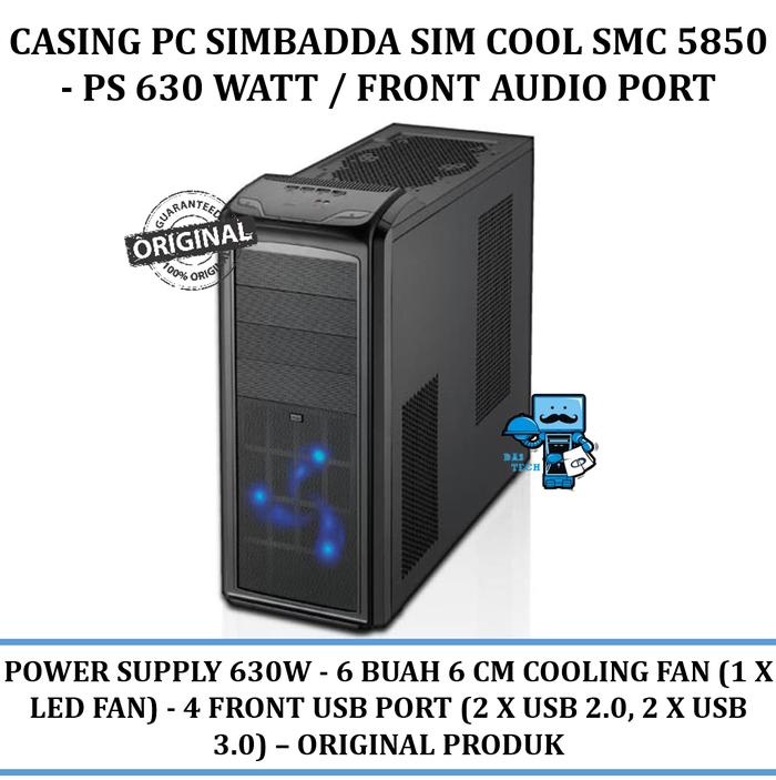 Promo Casing PC Simbadda Sim Cool SMC 5850 - PS 630 Watt / Front Audio ...