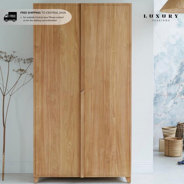 Jual Lemari Minimalis 2 Pintu Almari Kayu Jati Minimalis Customable ...