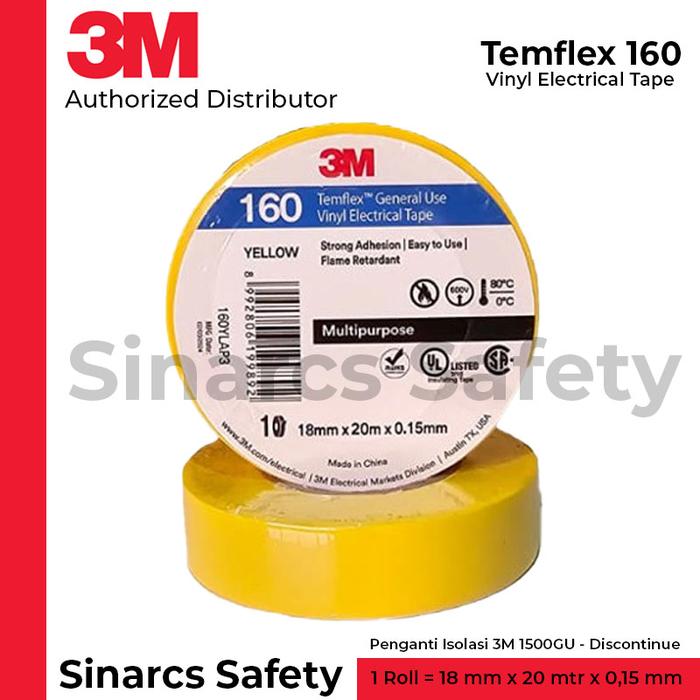 Jual 3M Temflex 160 Isolasi Listrik General Use Vinyl Electrical Tape ...