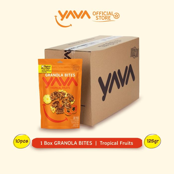 Promo YAVA Carton Pack Granola Bites Tropical Fruits ( 10 x 125g ...