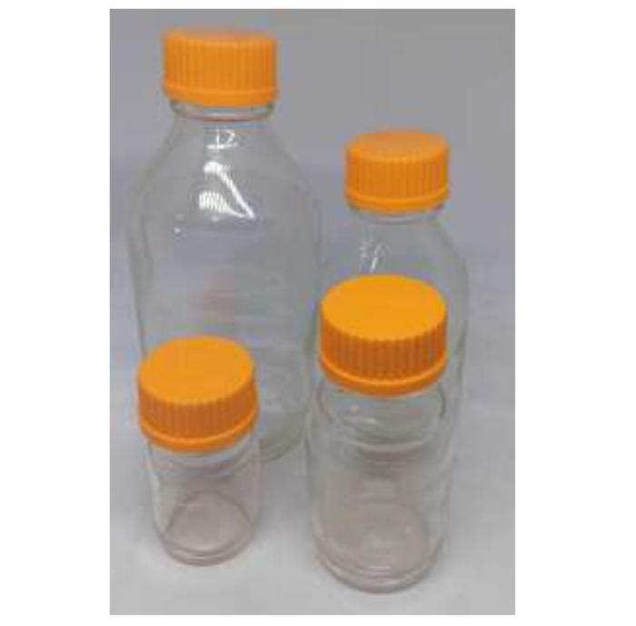 Jual LABORATORY BOTTLE 250mL Ø70x138mm Clear with screw cap. Pouring ...