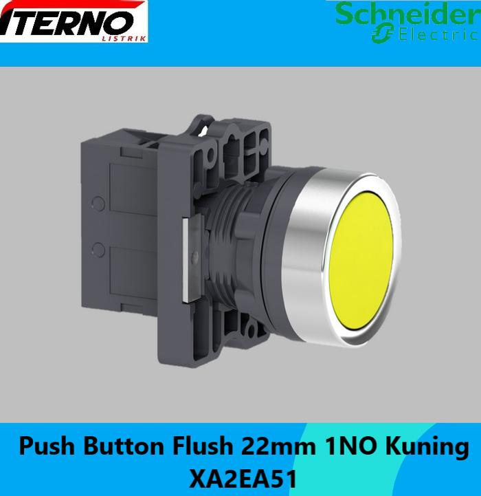 Jual Push Button Flush 22mm 1NO Kuning XA2EA51 Schneider - Kota ...