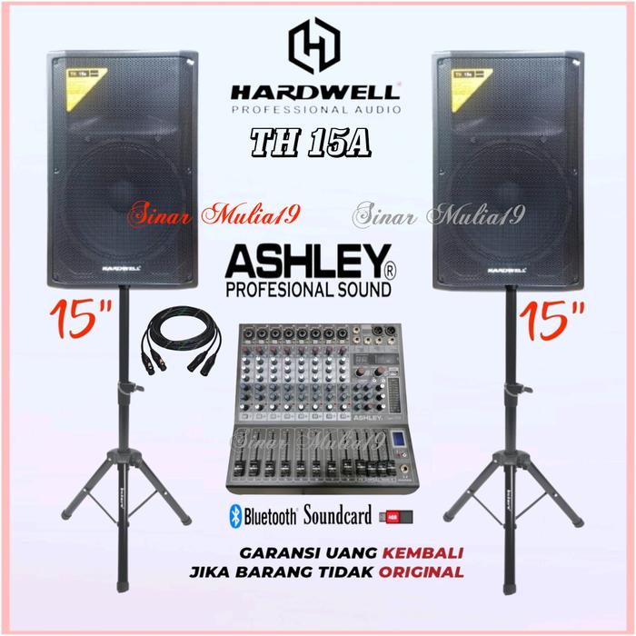 Promo Paket Sound System Speaker Aktif Hardwell TH 15A Mixer Ashley 8 ...