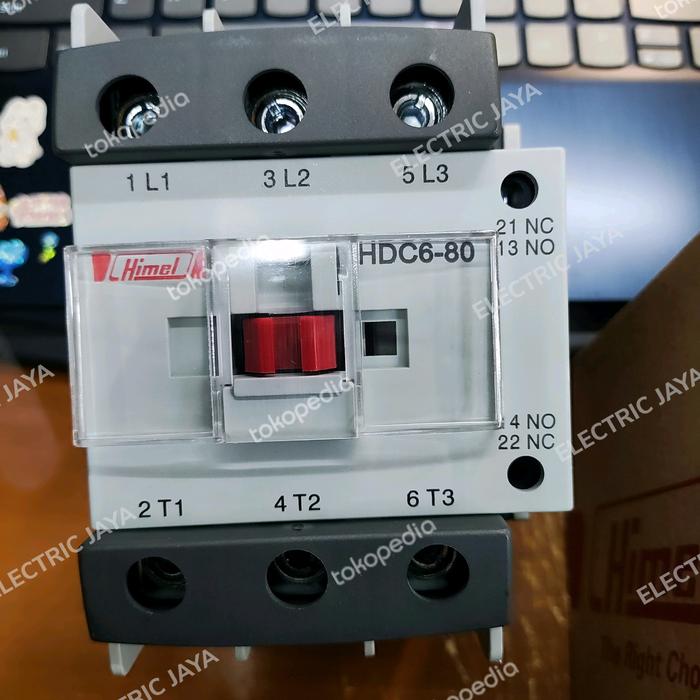 Jual HIMEL Kontaktor Magnetic Contactor 3P 80A 37KW HDC6-80 1NO 1NC 220V - Jakarta Pusat ...