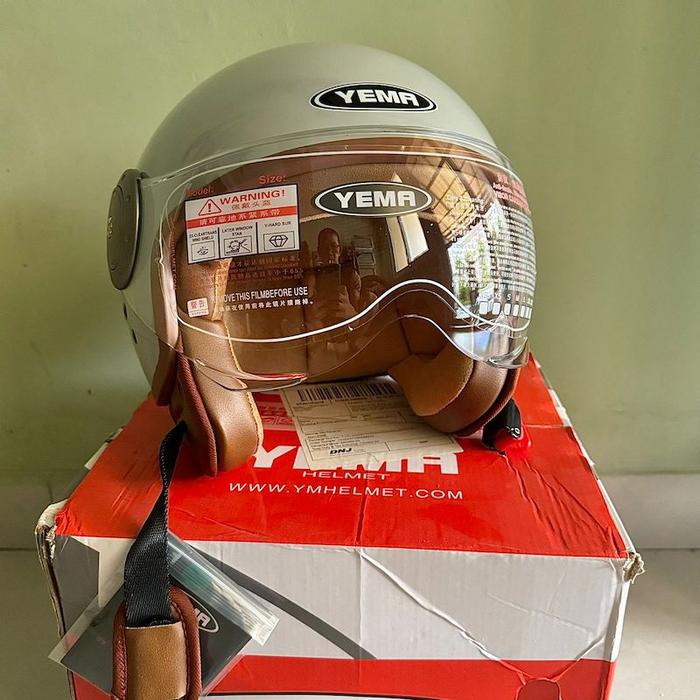 Jual Helm Motor YEMA Retro Mustang 3C Unisex warna Cool Grey size M 54-60cm - Kab. Tangerang ...
