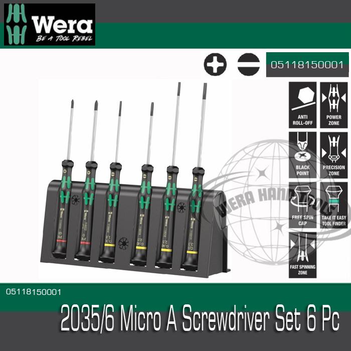 Jual Obeng Micro Set Wera 05118150001 2035/6 Micro A Screwdriver Set 6 ...