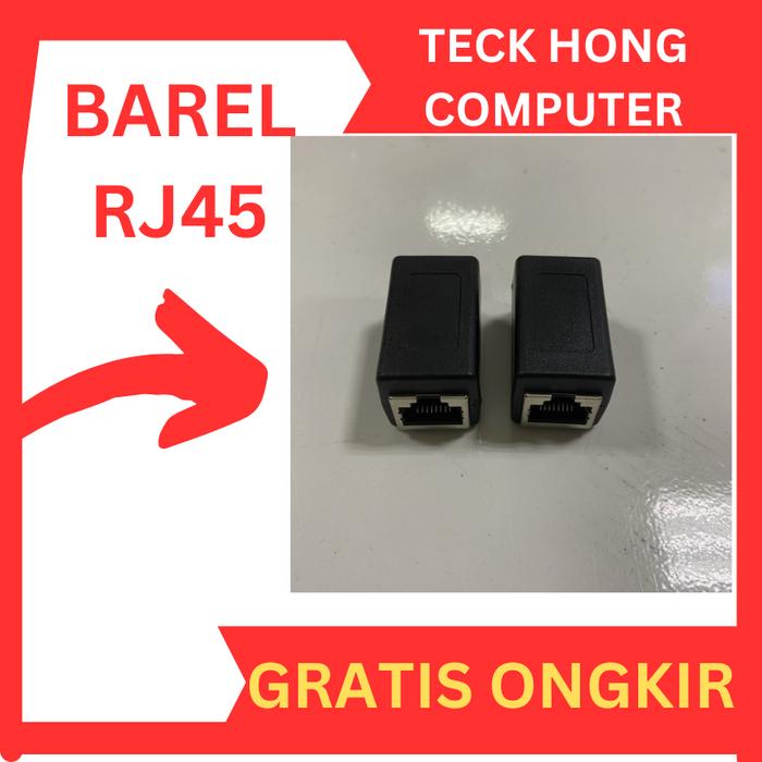 Jual Conector Barel RJ45 Cat 6 Female To Female Penyambung Sambungan LAN Cat6 Besi - Kota ...