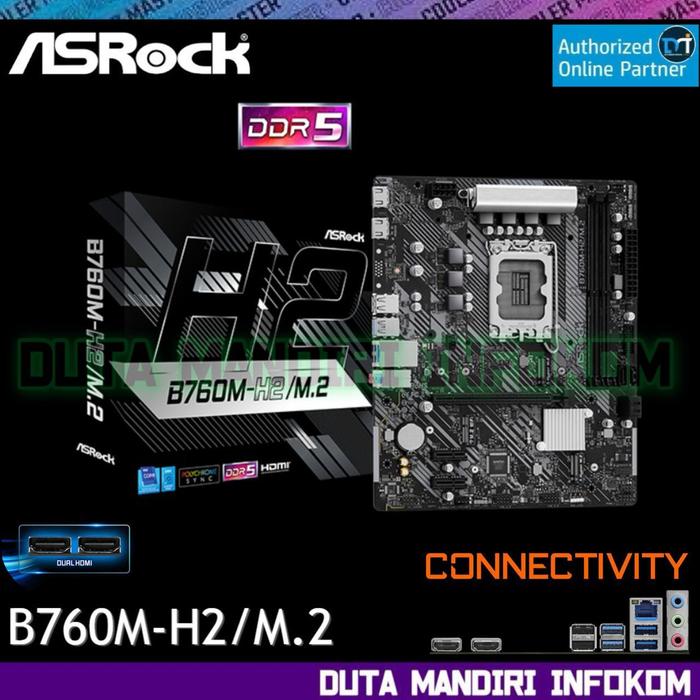 Promo ASRock B760M-H2/M.2 - [Socket LGA 1700, Intel B760, DDR5, USB3.2, m-ATX] Cicil 0% 3x ...