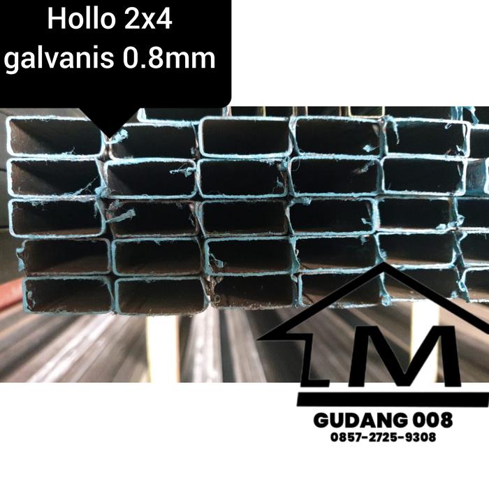 Jual Hollow 2x4 galvanis 0.8mm - 6m / holo 0.8mm / hollow / hollo / holow / galpanis 0.8 ...