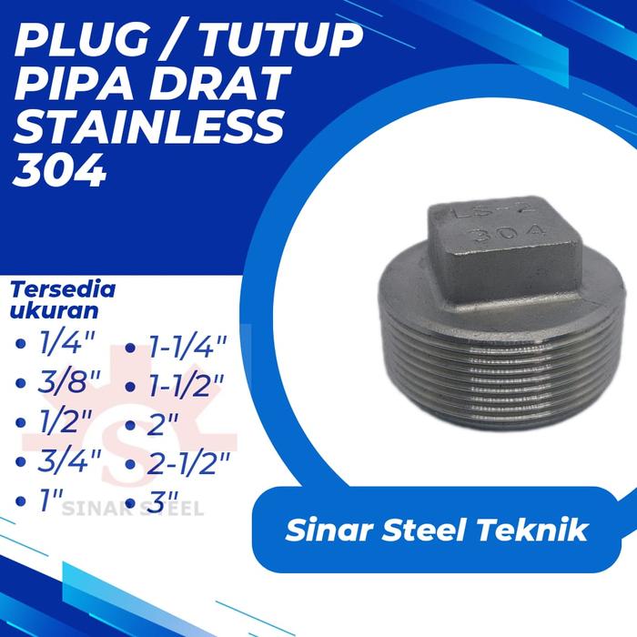Jual Plug / Tutup pipa drat stainless 304 / square Plug - Kota Malang ...