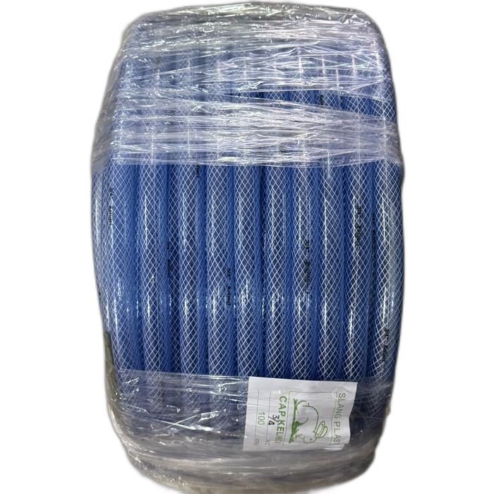 Jual SELANG BENANG KELINCI 3/4 INCH/SELANG PLASTIK KARET PVC BIRU 3/4 ...
