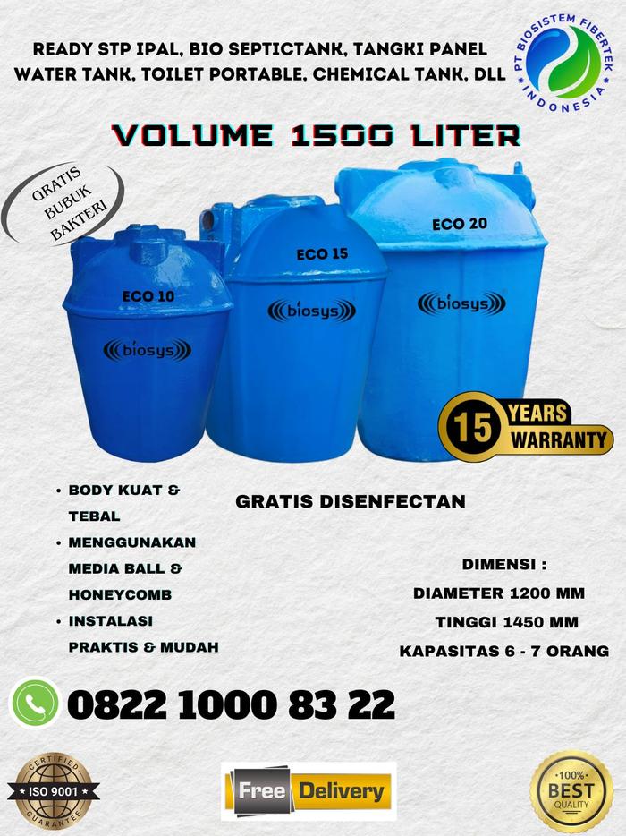 Jual Septic tank Bio tipe ECO 15 / 1500 liter Bio sepiteng, biosys ...