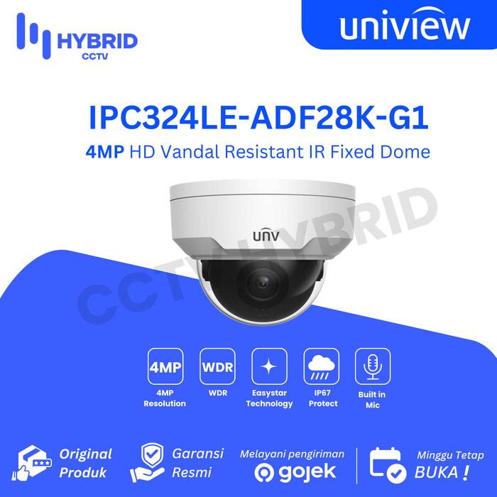 Jual Uniview IPC324LE-ADF28K-G1 4MP HD Vandal-resistant IR Fixed Dome - Jakarta Barat - cctv ...