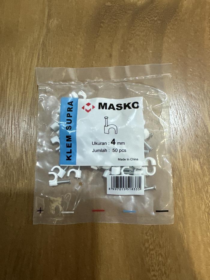 Jual Klem Masko Supra 4mm Ukuran Nomor No 4 Clip Kabel Listrik CCTV ...