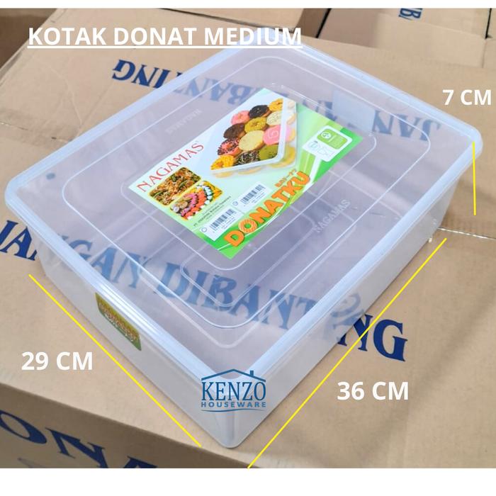 Jual Kotak Donat Plastik Tempat Wadah Makanan Donatsu Medium Large ...