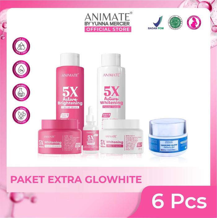 Promo Animate Paket Extra Glowhite (Animate 5x Active Whitening Series ...