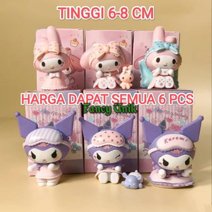 Jual Action Figure Sanrio Kuromi My Melody Sweet Pajamas Blind Box 6 ...