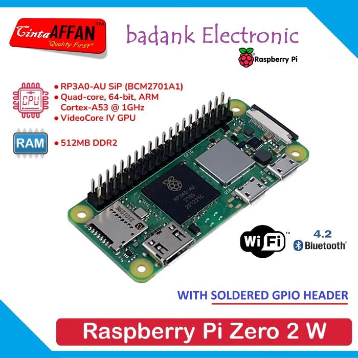 Jual Raspberry Pi Zero 2W (Pre-Soldered GPIO Header) - - badank Electronic | Tokopedia
