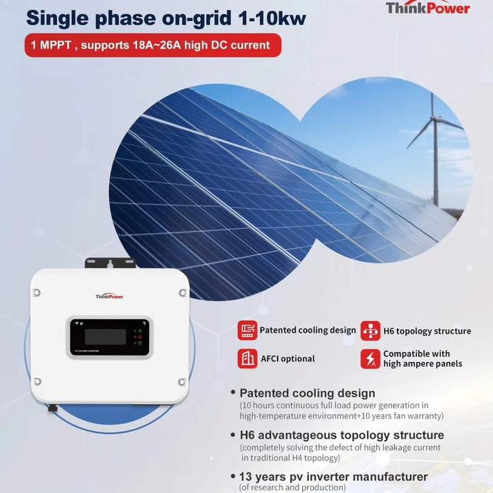 Jual 3.6kw Thinkpower ongrid inverter 1 phase 2 mppt export limiter ct ...