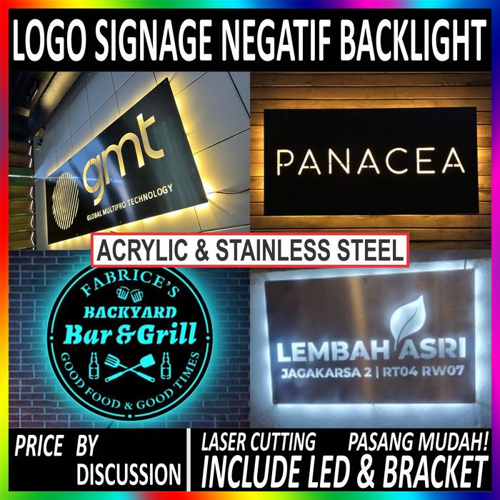 Jual Custom Papan Usaha Logo Signage LED Negatif Backlight Eksklusif ...