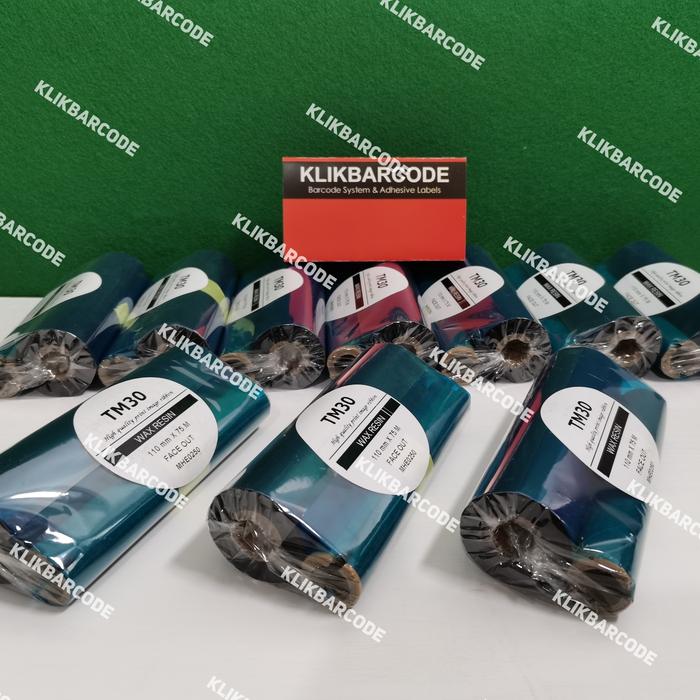 Jual RIBBON BARCODE SONY WAX RESIN TM30 110 x 75 METER PRINTER ZEBRA ...