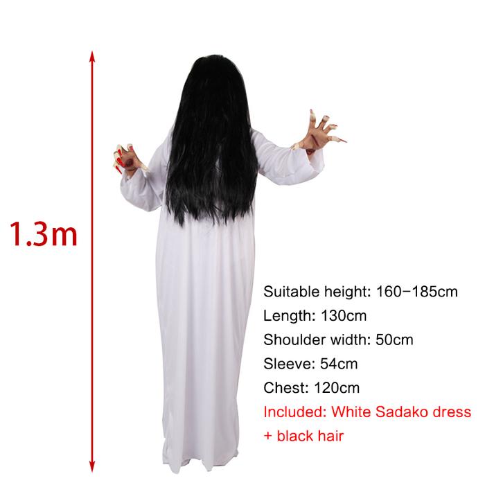 Jual Kostum Sadako Cosplay Hantu Wanita Hallowen Paku Wig Baju ...