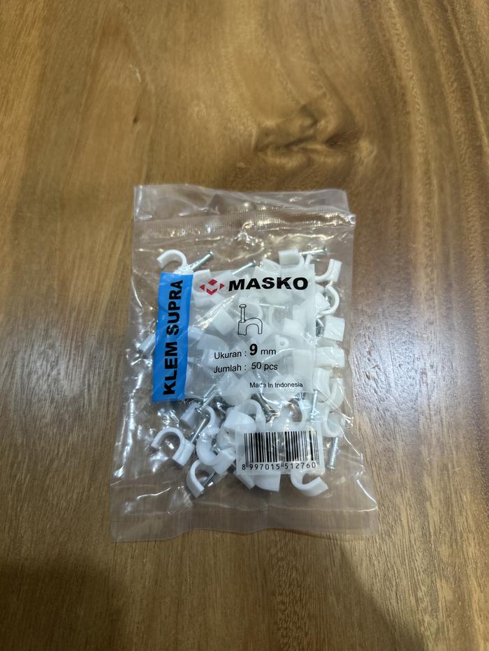 Jual Klem Masko Supra 9mm Ukuran Nomor No 9 Clip Kabel Listrik CCTV ...