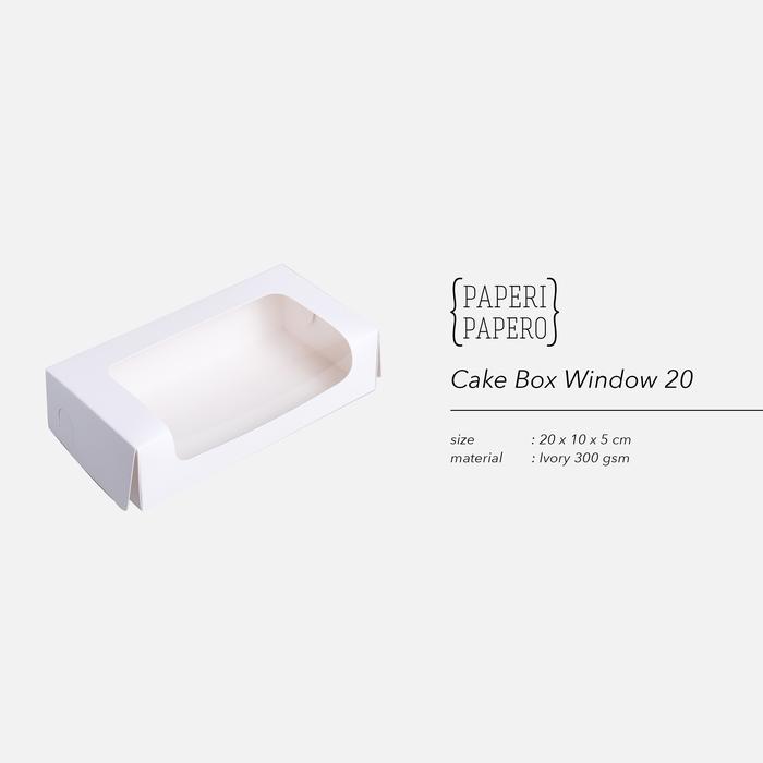 Promo Rectangle White Snack Box w/ Window (20 x 10 x 5 cm) - Kotak Kue ...