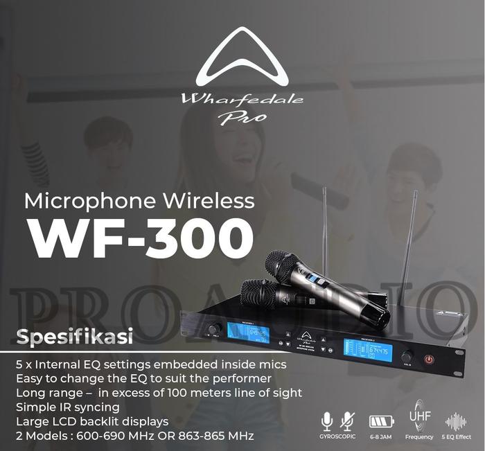 Jual Microphone Wireless Wharfedale WF 300 WF300 Original 2 Mic Handle ...