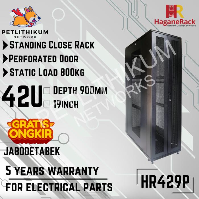 Jual Close Rack 42U 900mm - Rack Server 42U HaganeRack HR429P ...
