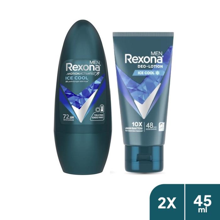 Promo Rexona Men Anti-Perspirant Deodorant Roll On & Lotion Pria Ice Cool 45Ml - - Unilever Mall ...