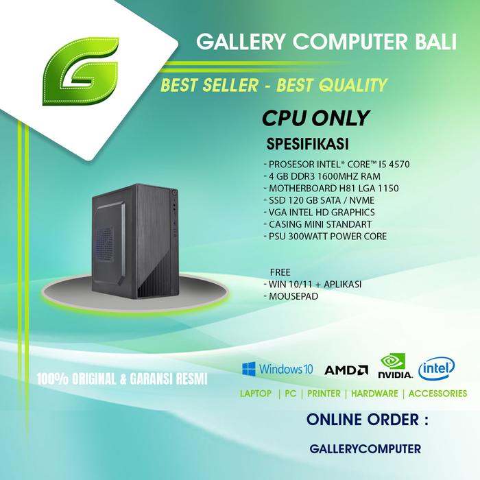 Jual ( cpu only ) komputer pc rakitan i5 gen4-murah - Kota Denpasar ...