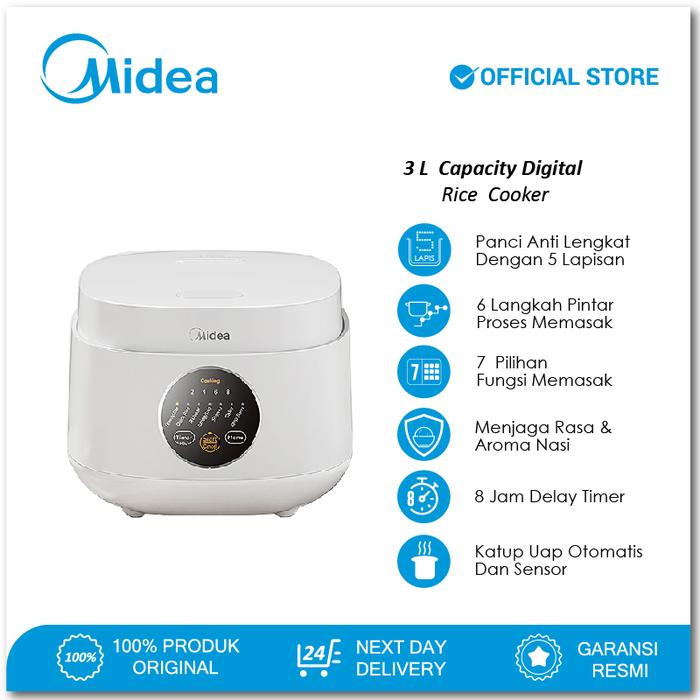 Promo Midea Digital Rice Cooker - MB-FB30M161W- 5 Layer and 7 Preset ...