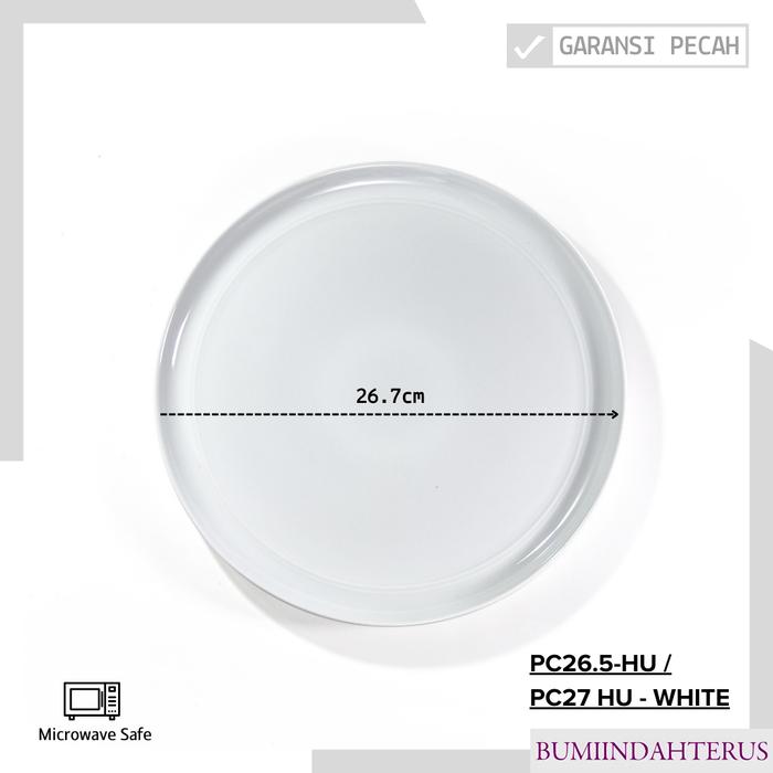 Jual Dinner Plate Keramik 26.7CM (1PCS) Putih Polos By Indo Keramik / Piring Ceper Keramik ...