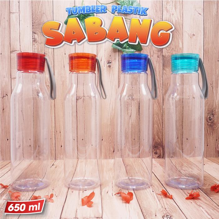 Jual tumbler bulat tali/botol plastik promosi/sablon 650ml - Jakarta ...