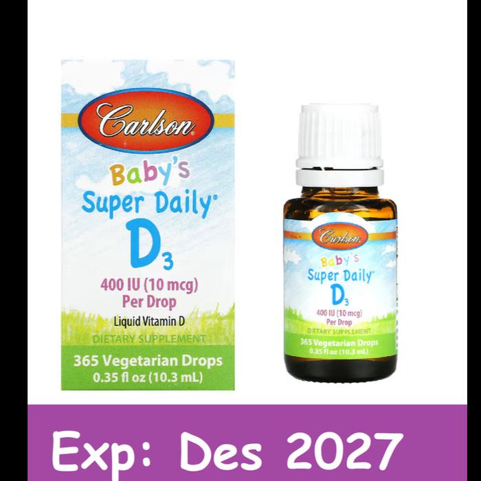 Jual California Gold Nutrition Baby Vitamin D3 D-3 D 3 Drops 400 IU 10 ...