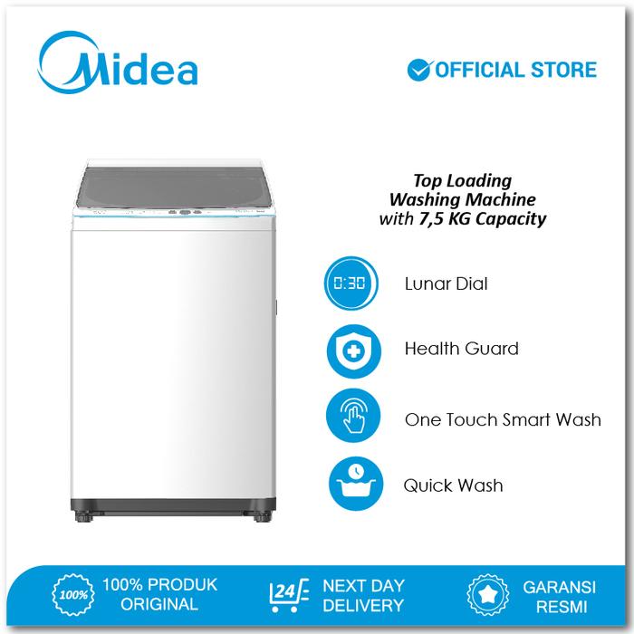 Promo Midea Top Load Washing Machine 7.5kg - MA100W75 - One Touch Smart ...