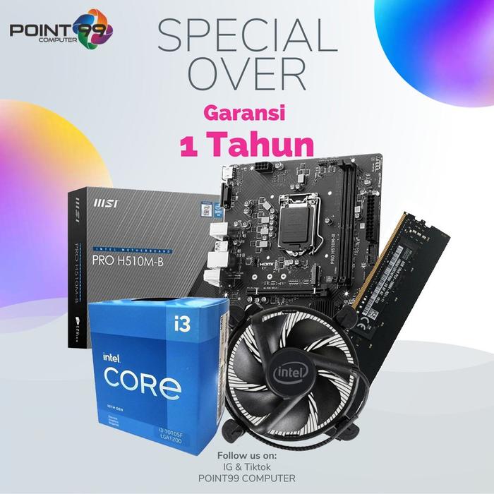 Jual Paket Motherboard Intel Core i3 10105F + RAM 8GB - 10105FBox+H510 - Kota Bandung - POINT99 ...