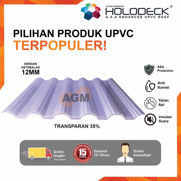 Jual ATAP UPVC ASA HOLODECK TRANSPARANT | UPVC ROOF WARNA TRANSLUCENT - Jakarta Utara - AGM ...